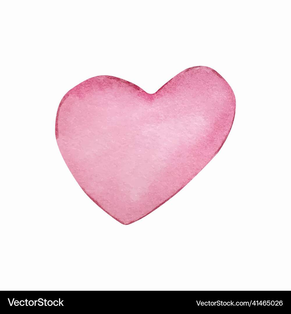 Watercolor bright pink heart Royalty Free Vector Image