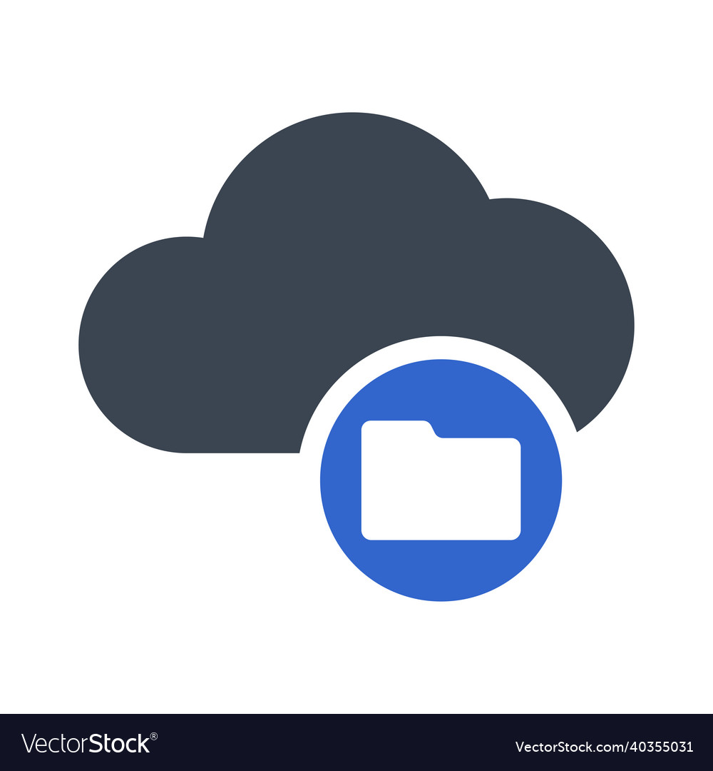Cloud folder icon Royalty Free Vector Image - VectorStock