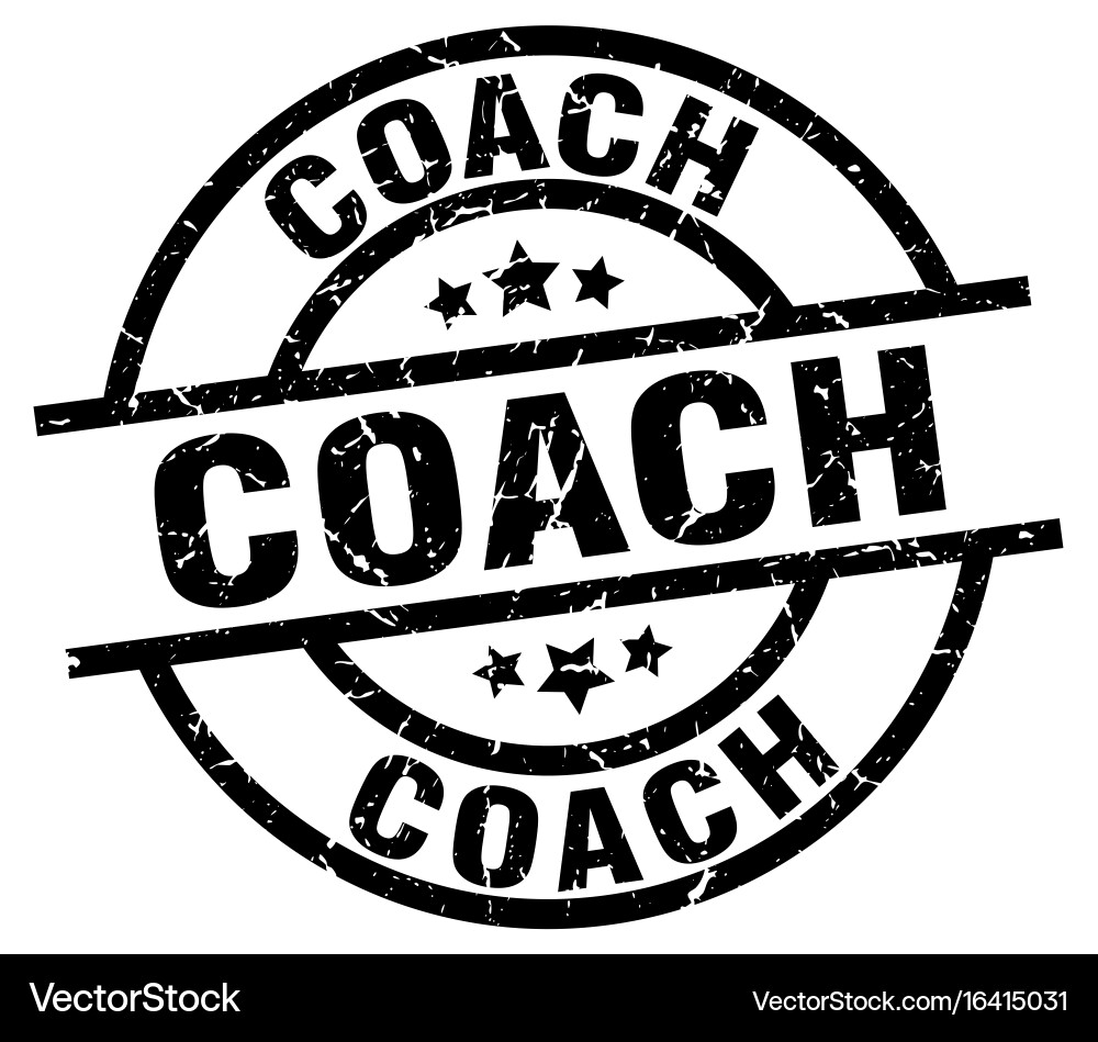 Coach round grunge black stamp Royalty Free Vector Image
