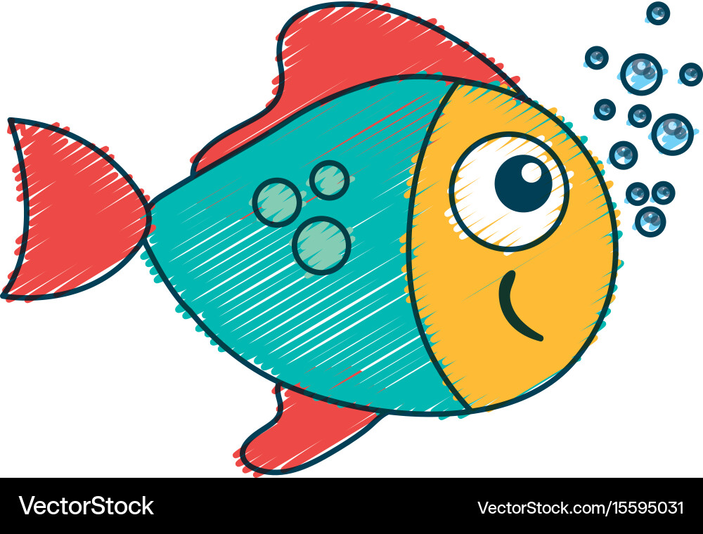 Cute ornamental fish icon Royalty Free Vector Image