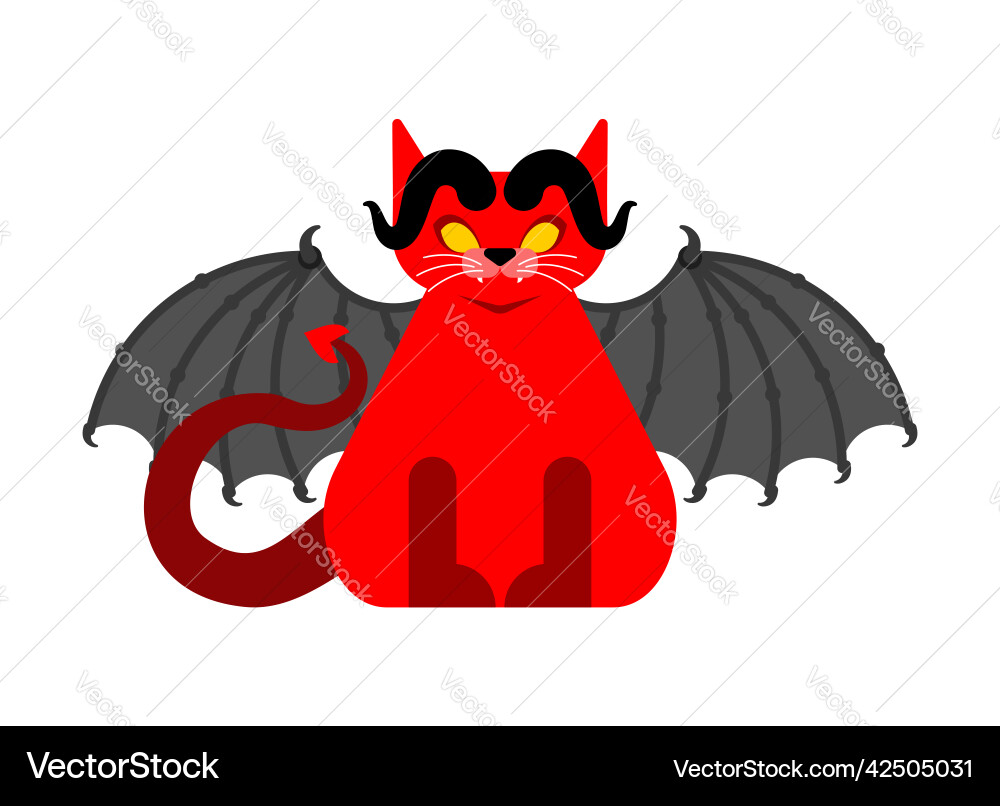 Devil cat satan pet red demon animal Royalty Free Vector
