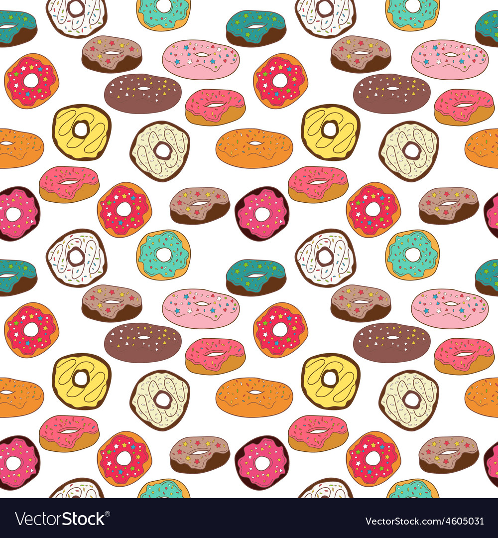 Donuts seamless pattern Royalty Free Vector Image