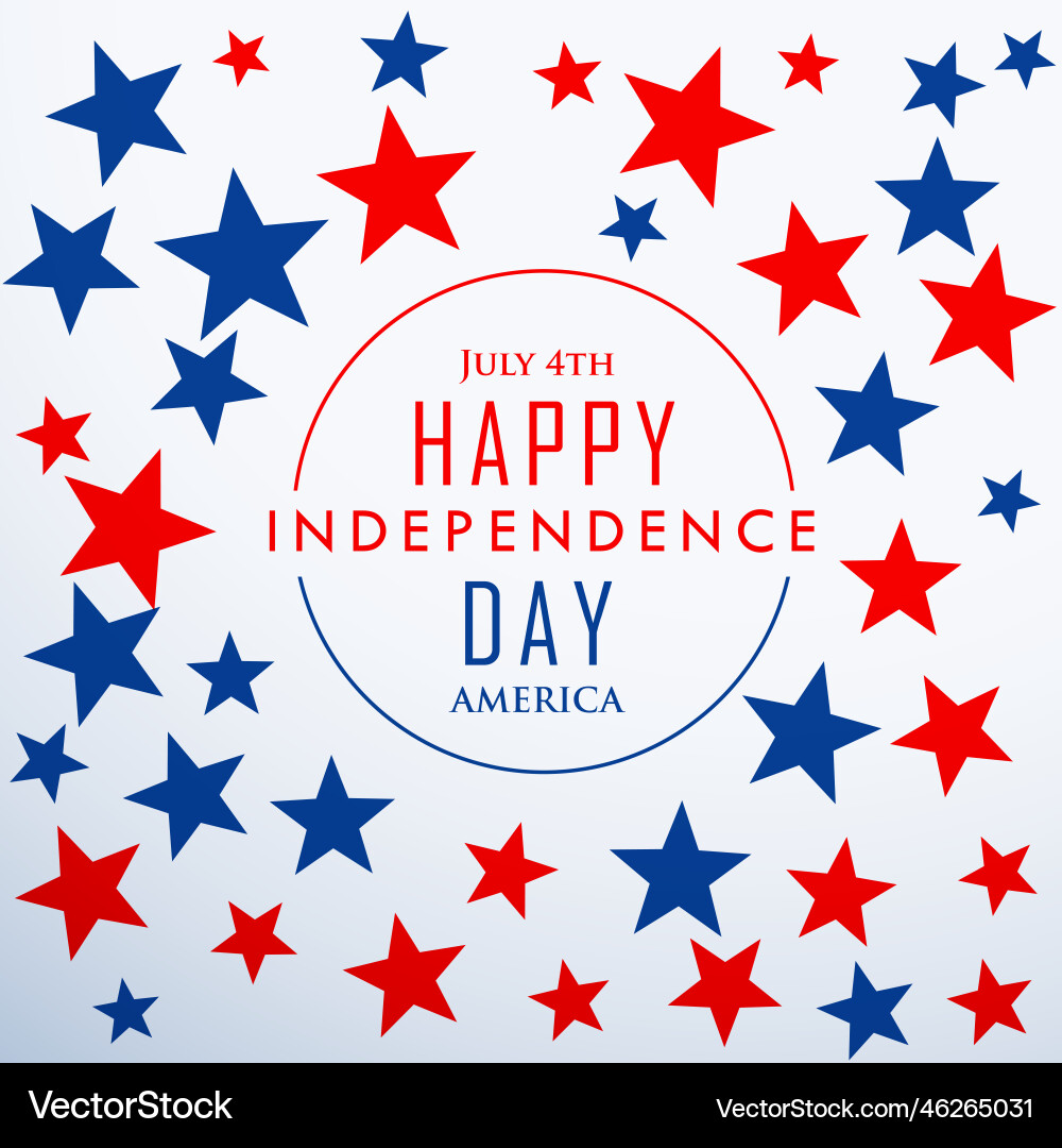 Happy independence day with stars Royalty Free Vector Image