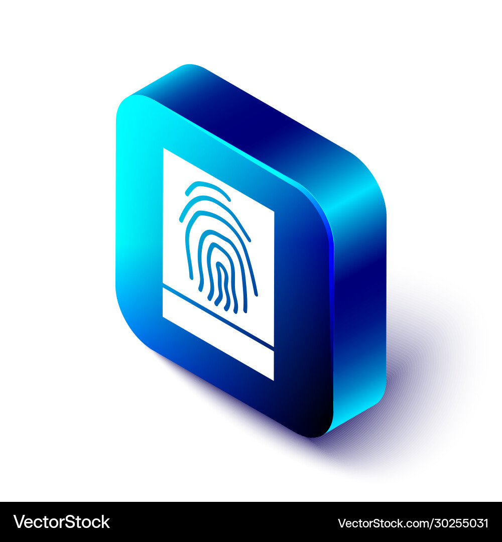 Isometric fingerprint icon isolated on white Vector Image