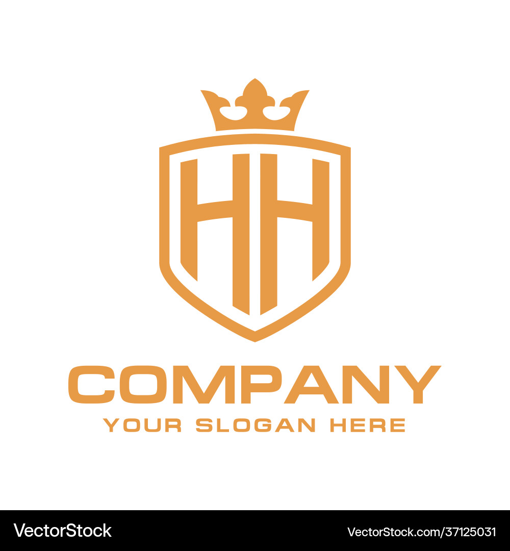 Letter hh initial logo luxury logo design Vector Image