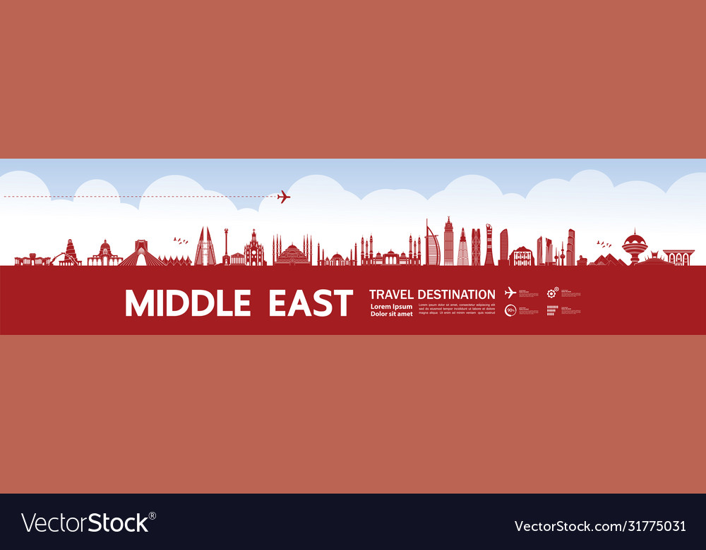 Middle east travel destination Royalty Free Vector Image