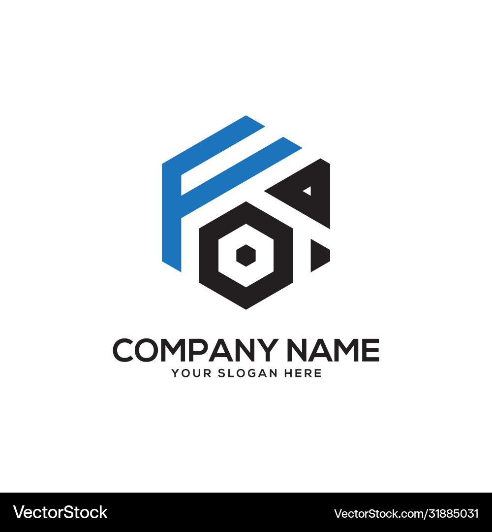 Monogram fo initial letter logo inspiration f Vector Image