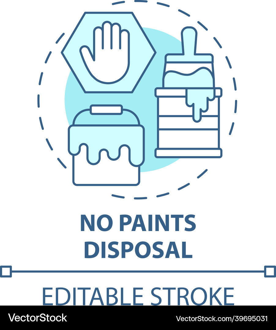 No paints disposal blue concept icon Royalty Free Vector