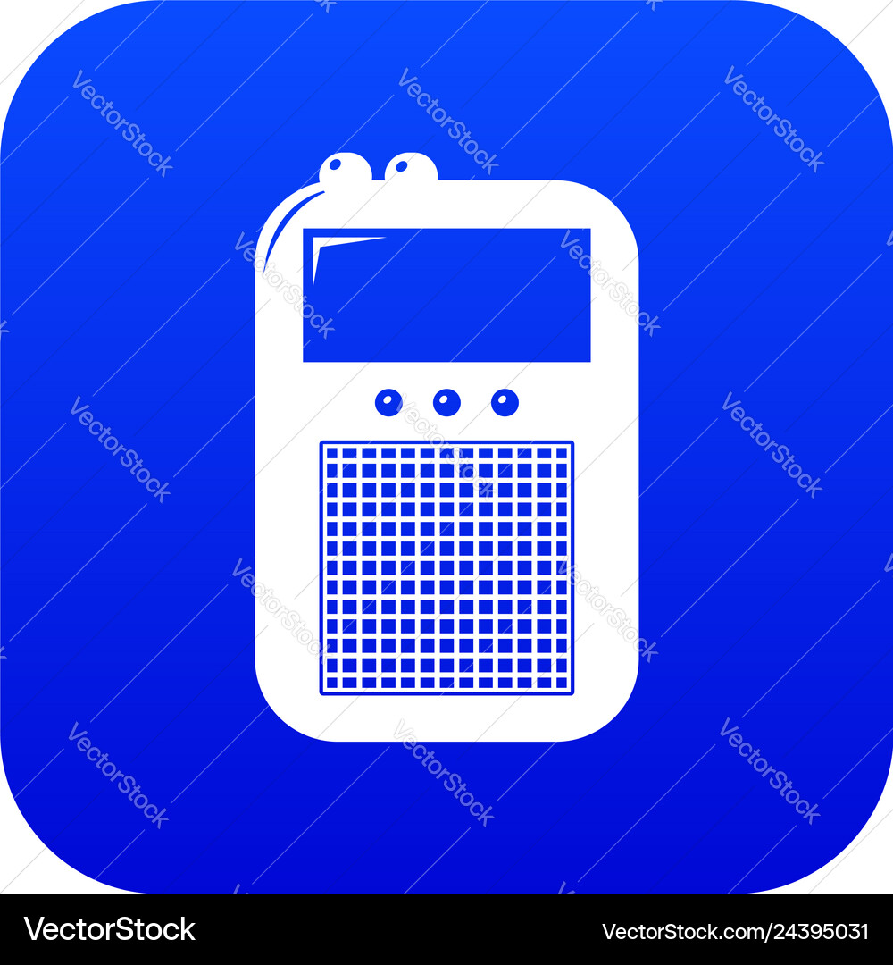 Portable radio icon blue Royalty Free Vector Image