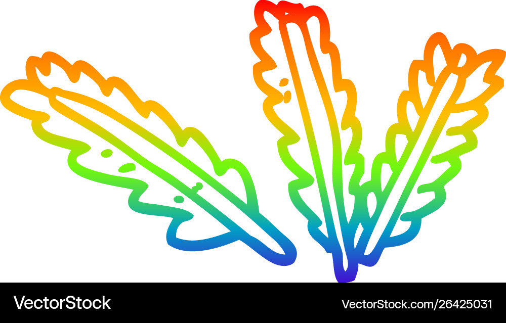 Rainbow gradient line drawing cartoon ears corn Vector Image