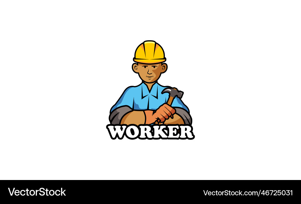 Service worker mascot logo Royalty Free Vector Image