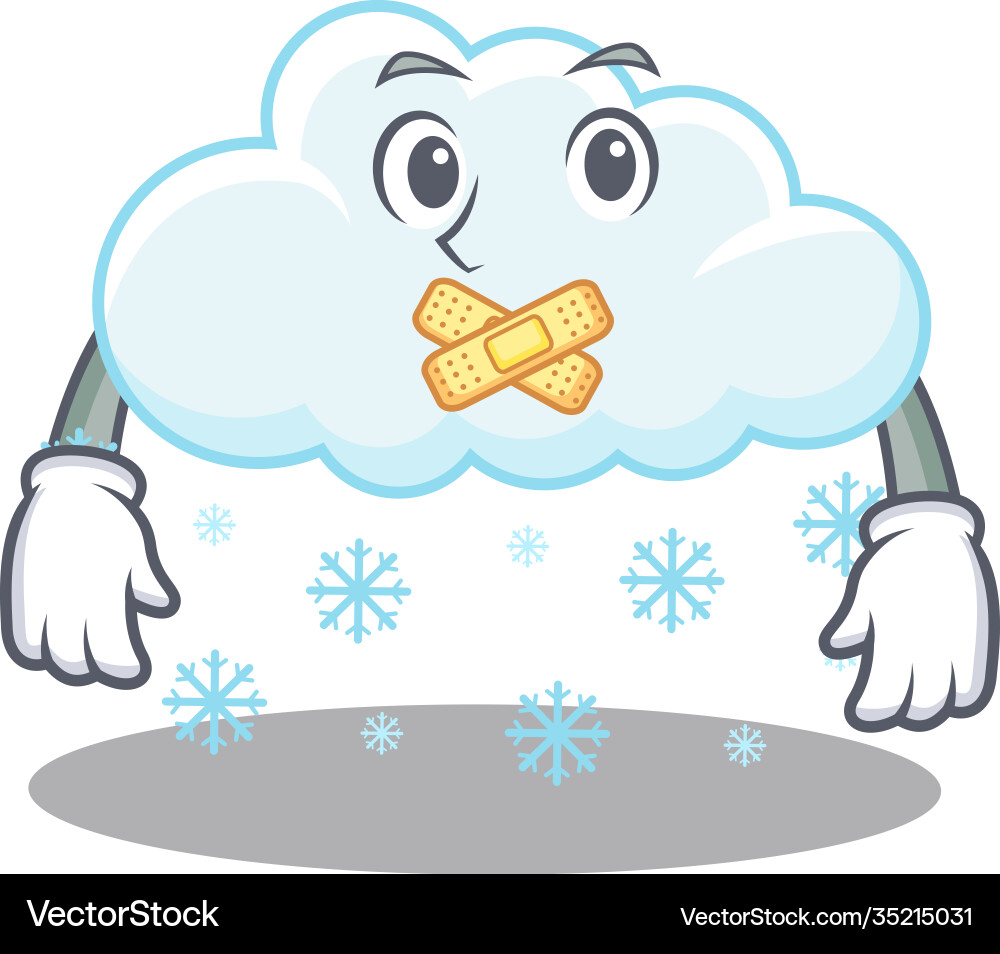 Snowy cloud cartoon character style Royalty Free Vector