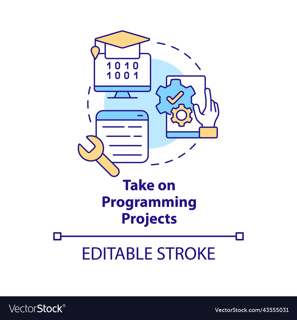 Take on programming projects concept icon Vector Image