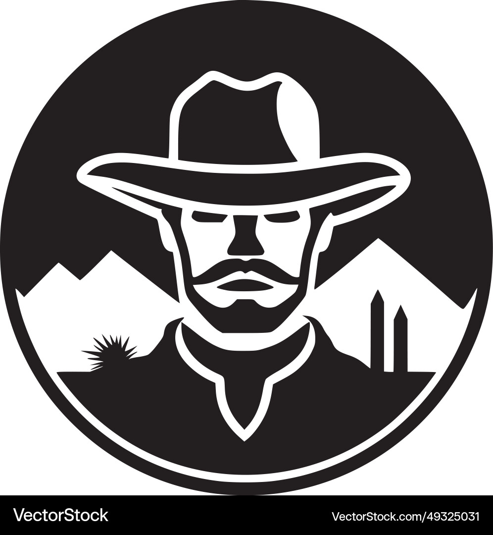 Western - black and white isolated icon Royalty Free Vector