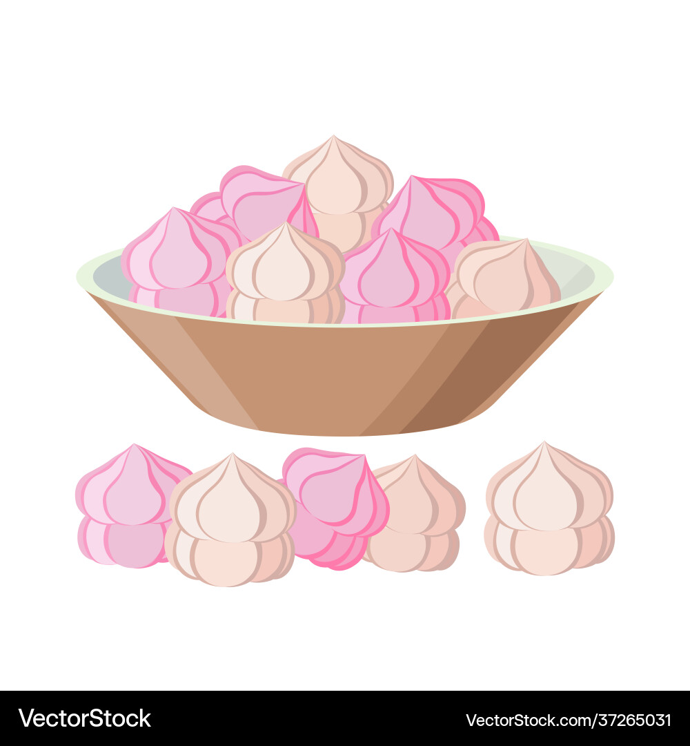 Zefir in bowl - isolated Royalty Free Vector Image