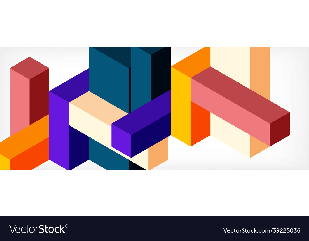 Abstract background 3d cubes cubic elements Vector Image