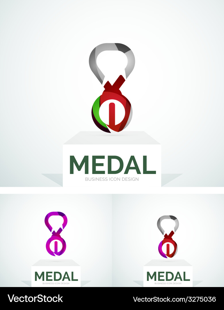 Abstract colorful logo design medal Royalty Free Vector