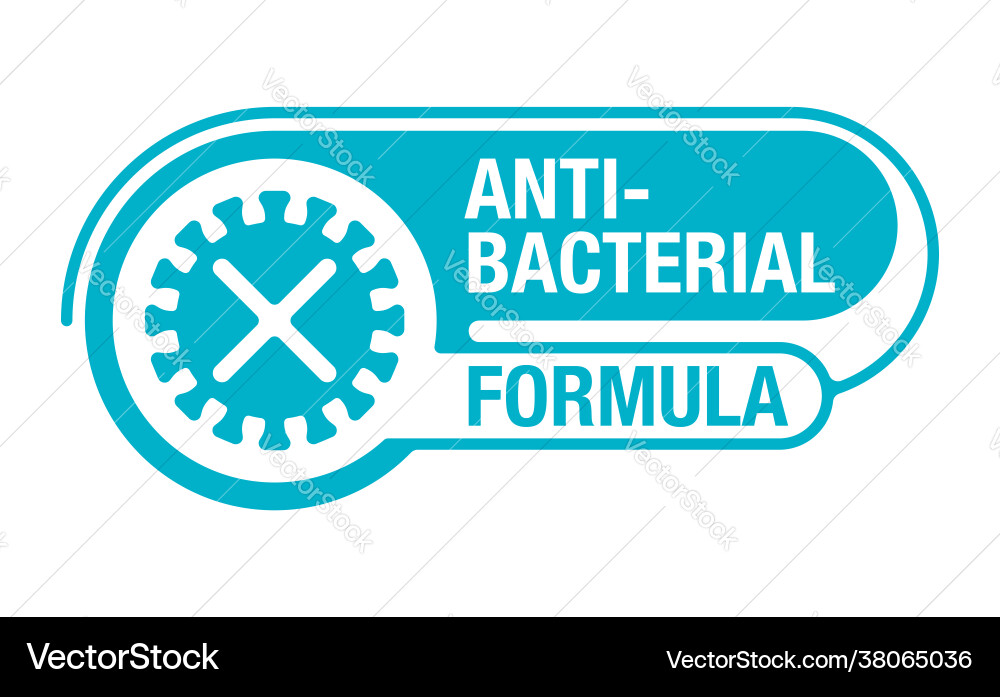 Antibacterial formula sticker or badge Royalty Free Vector