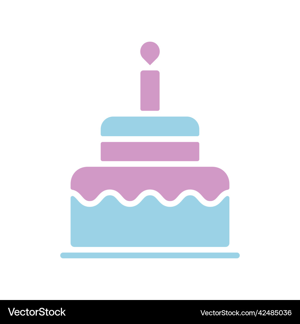 Birthday cake isolated glyph icon graph symbol Vector Image