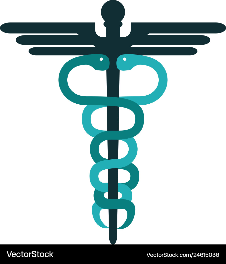 Caduceus medical symbol Royalty Free Vector Image