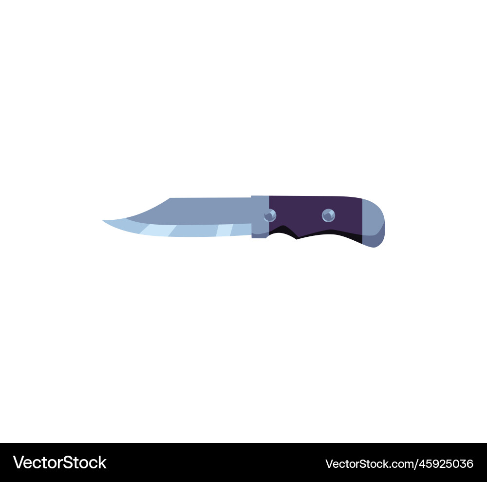Camping knife with curved blade flat style Vector Image
