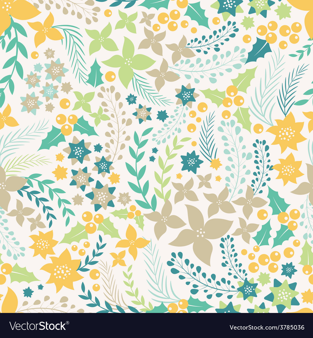 Flower seamless pattern with cute elements Vector Image