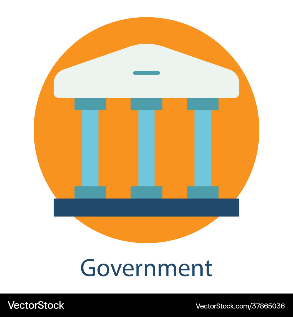 Government building flat icon icon can Royalty Free Vector