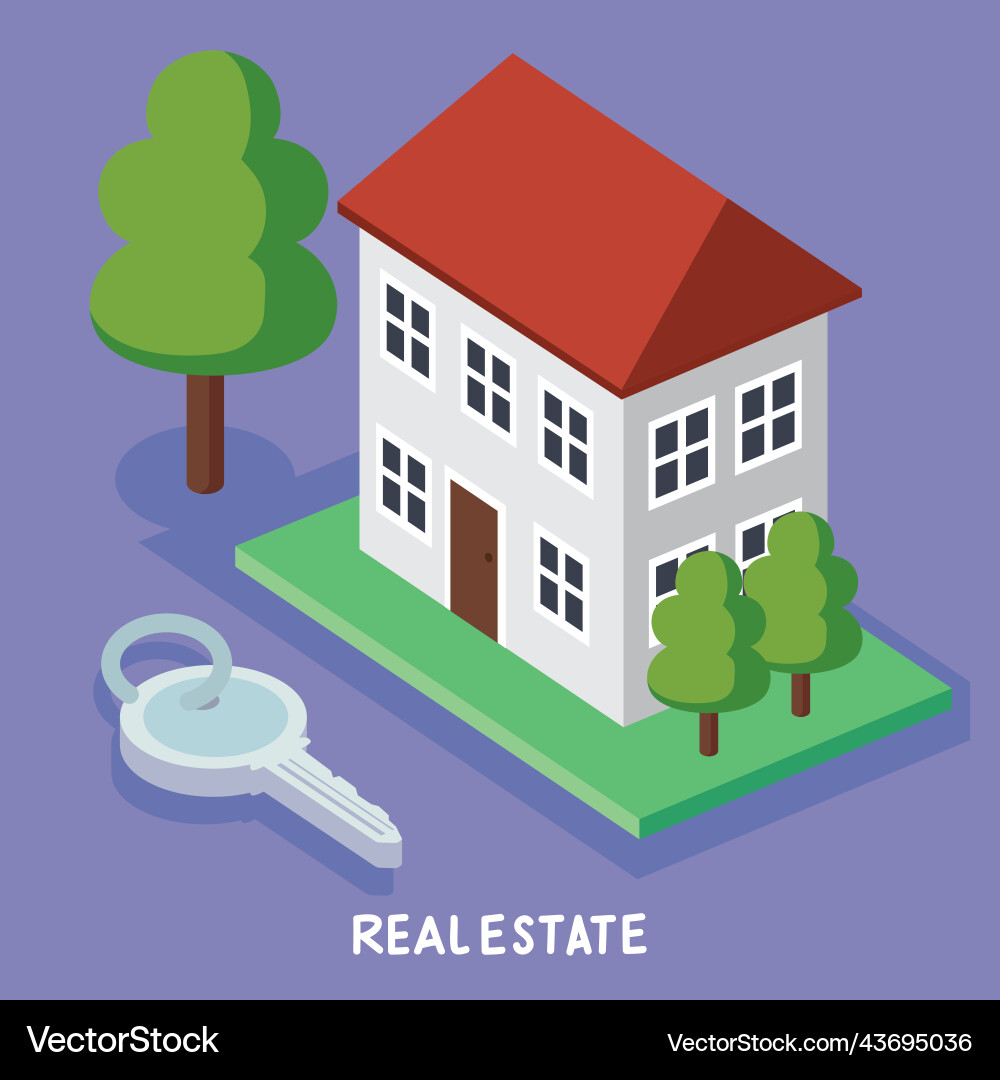 House with key real estate Royalty Free Vector Image