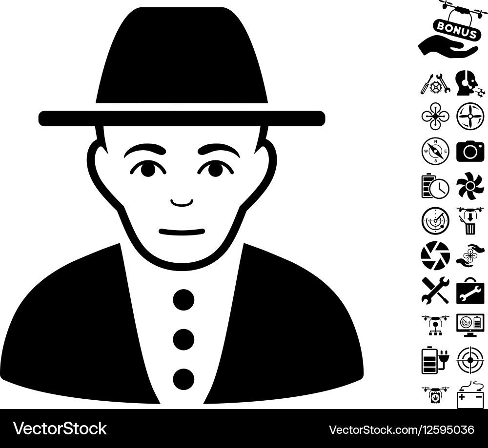 Jew icon with flying drone tools bonus Royalty Free Vector