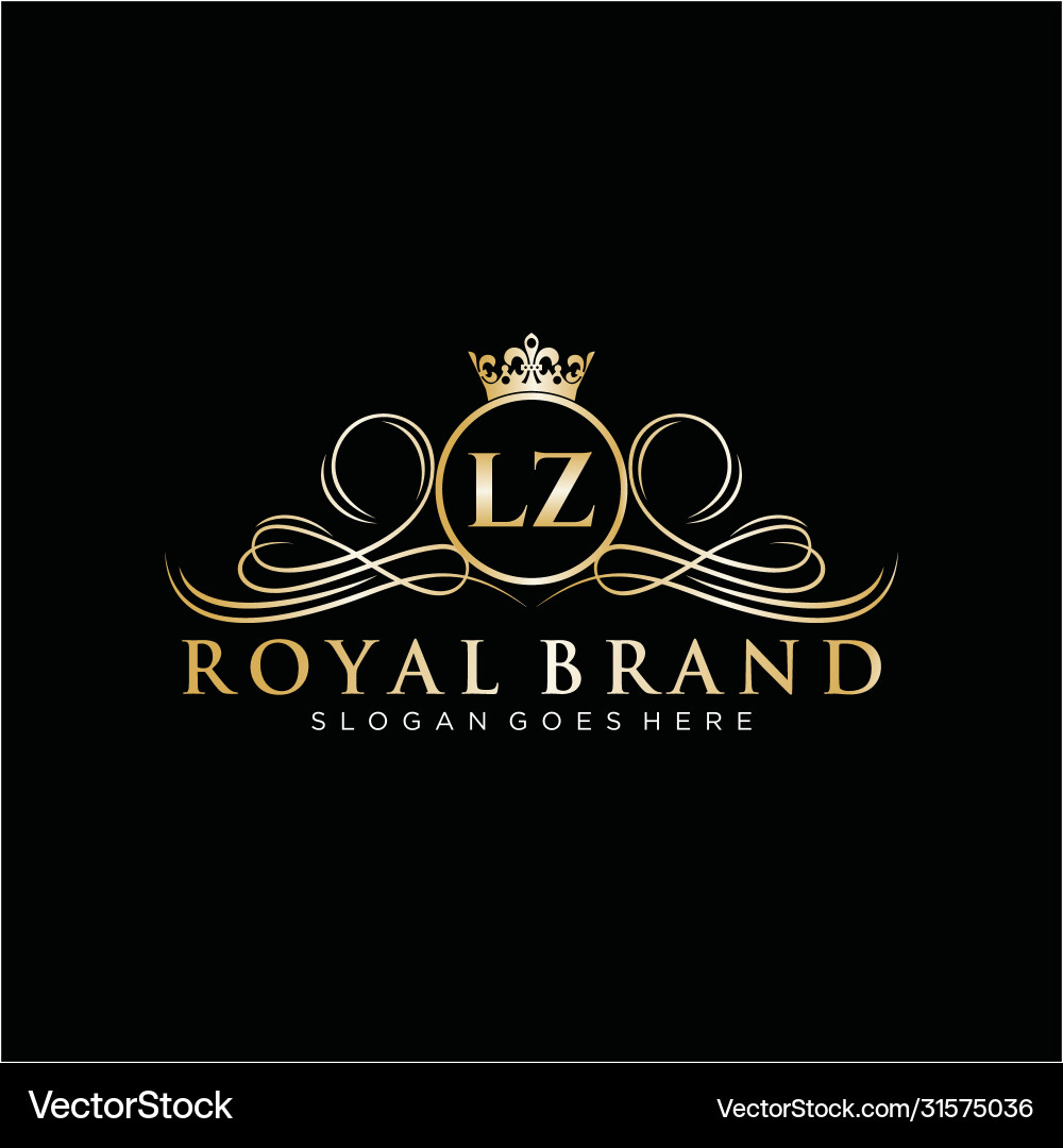 Lz letter initial luxurious brand logo template Vector Image