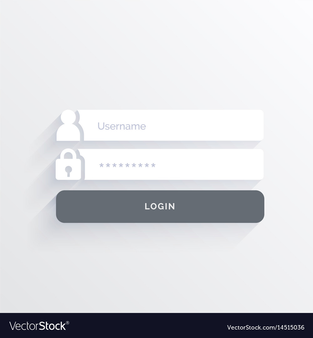 Minimal user interface login form design with Vector Image