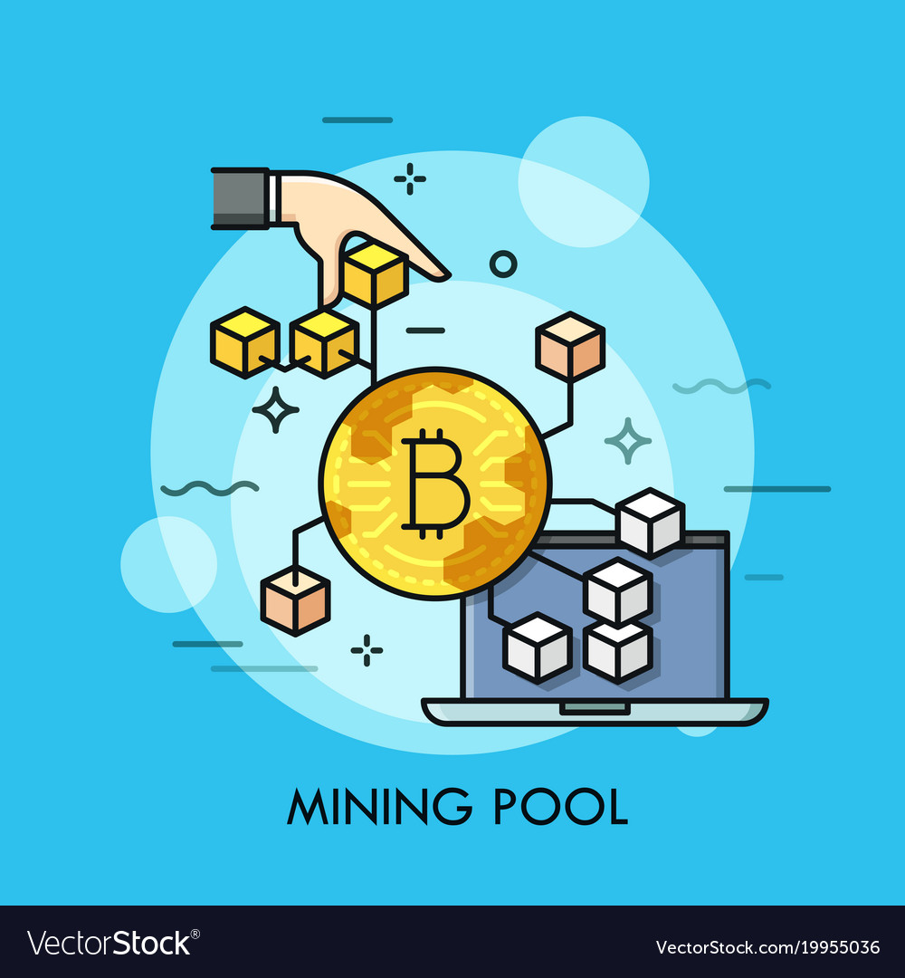 Mining pool thin line concept Royalty Free Vector Image Mining pool thin line concept Royalty Free Vector Image