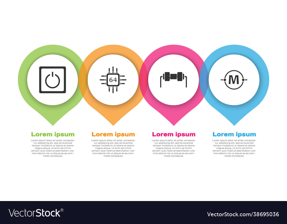 Set electric light switch processor Royalty Free Vector