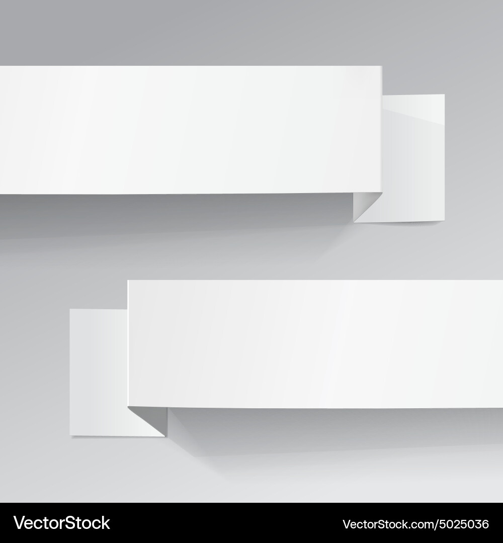 Two white sheets of paper on a grey background Vector Image