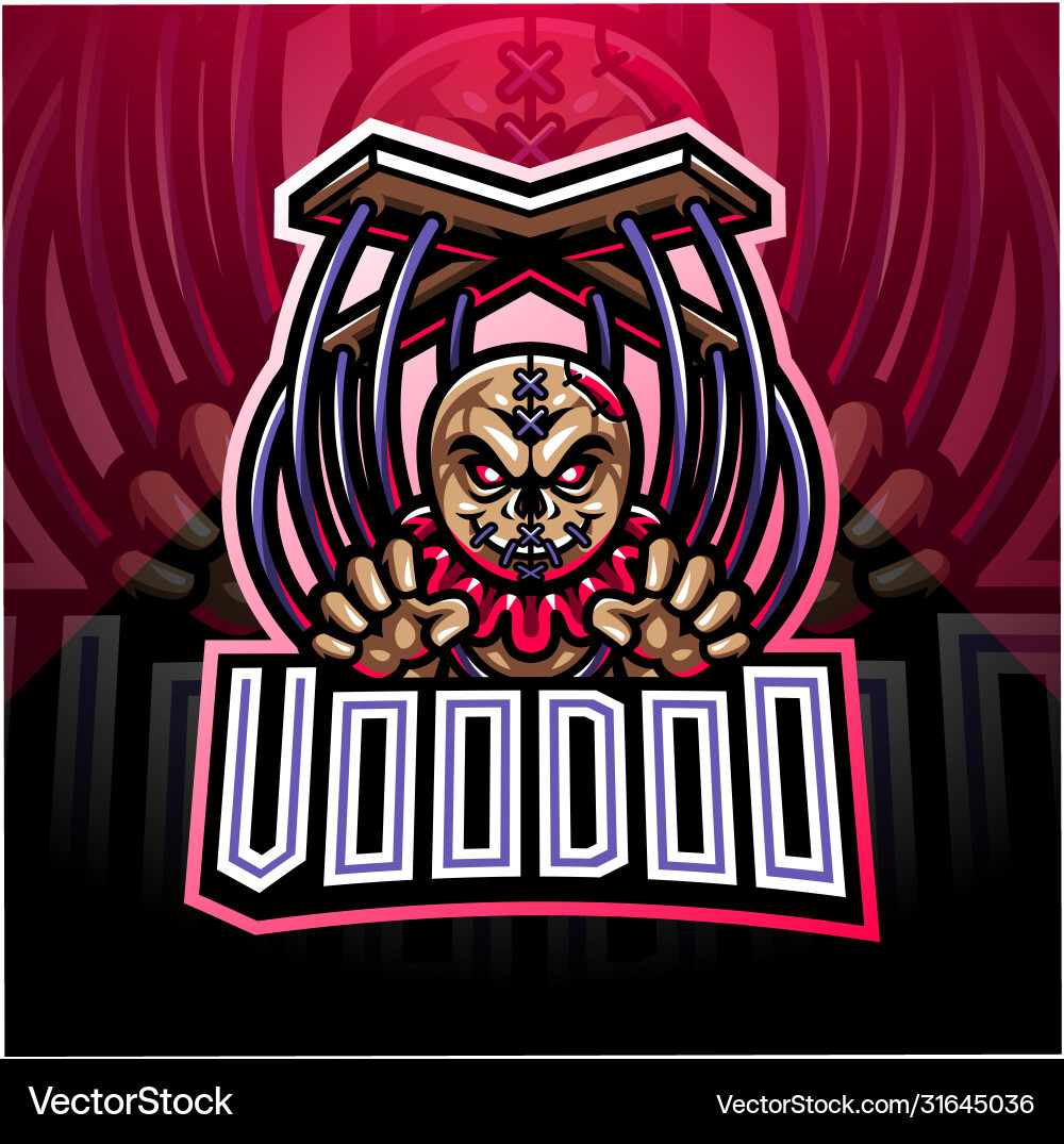 Voodoo esport mascot logo design Royalty Free Vector Image