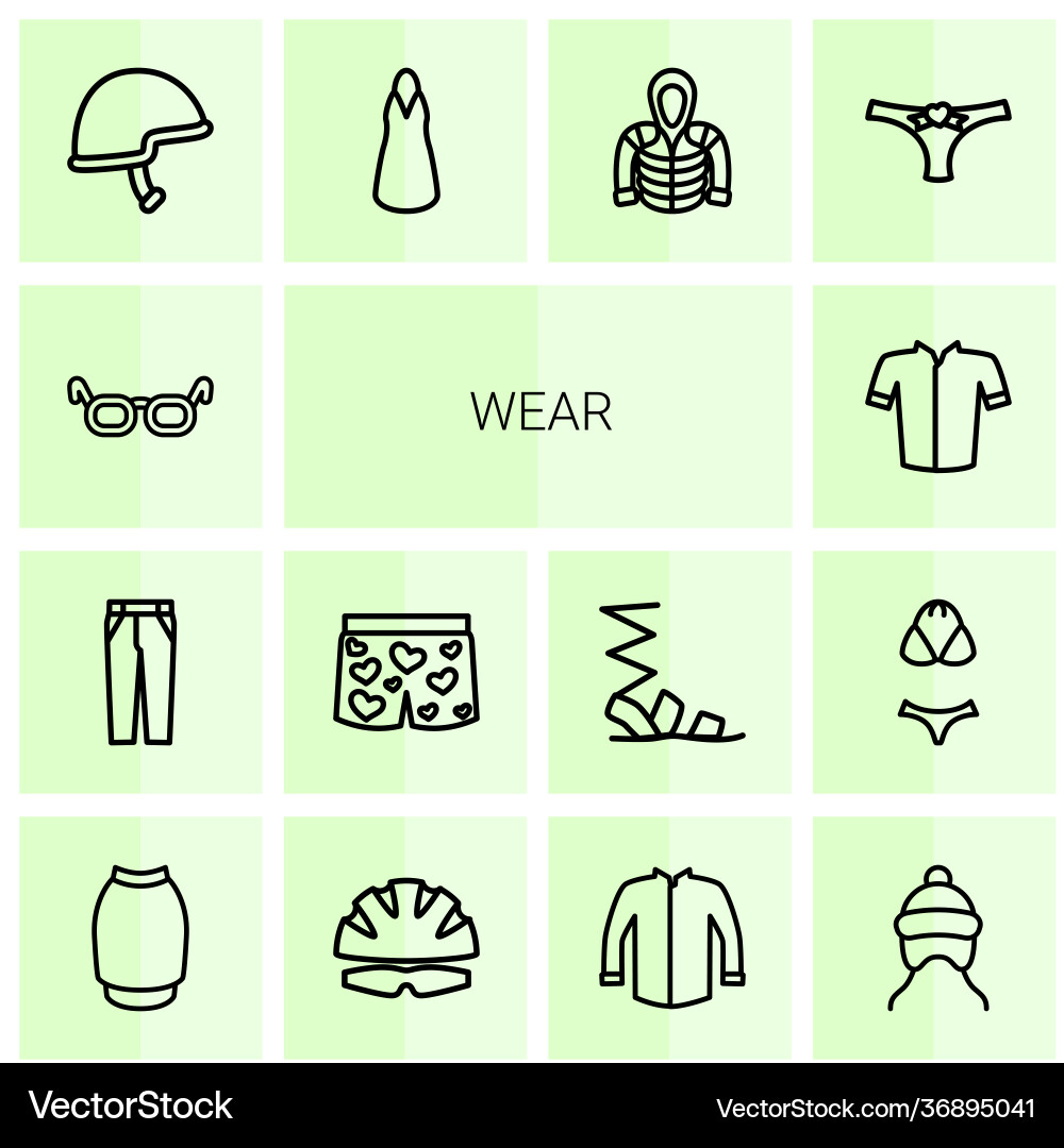 14 wear icons Royalty Free Vector Image - VectorStock