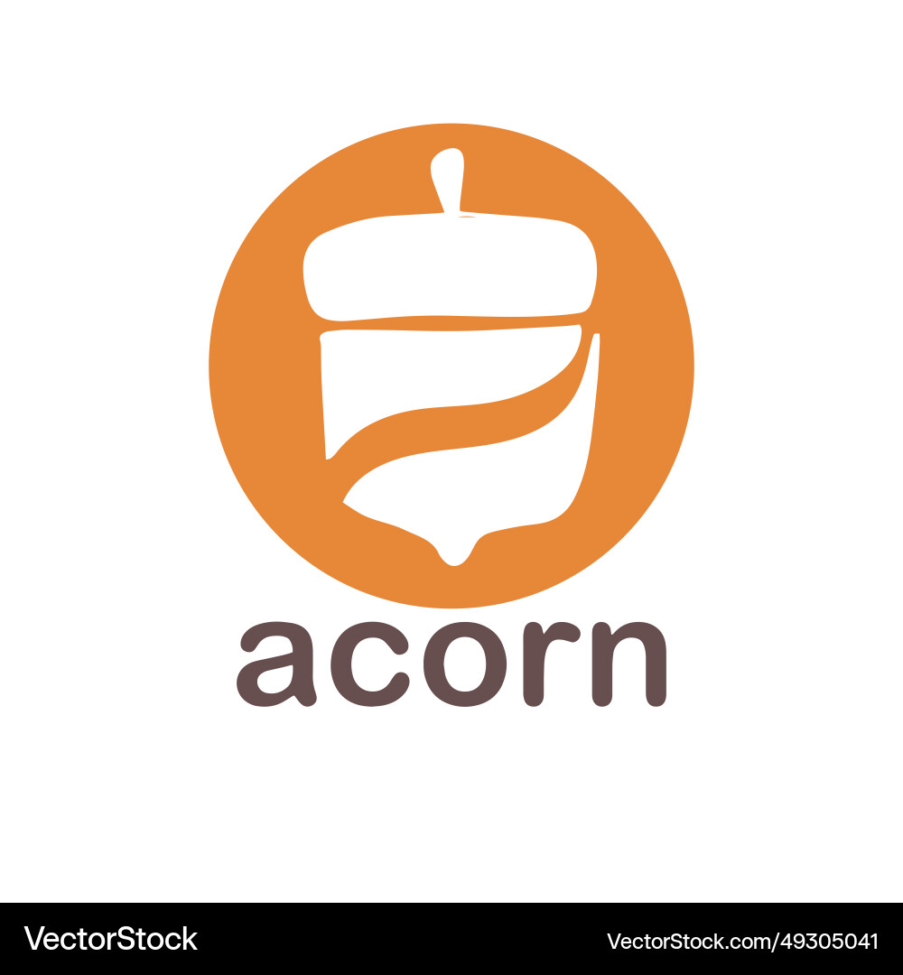 Acorn logo template design with leaves with Vector Image