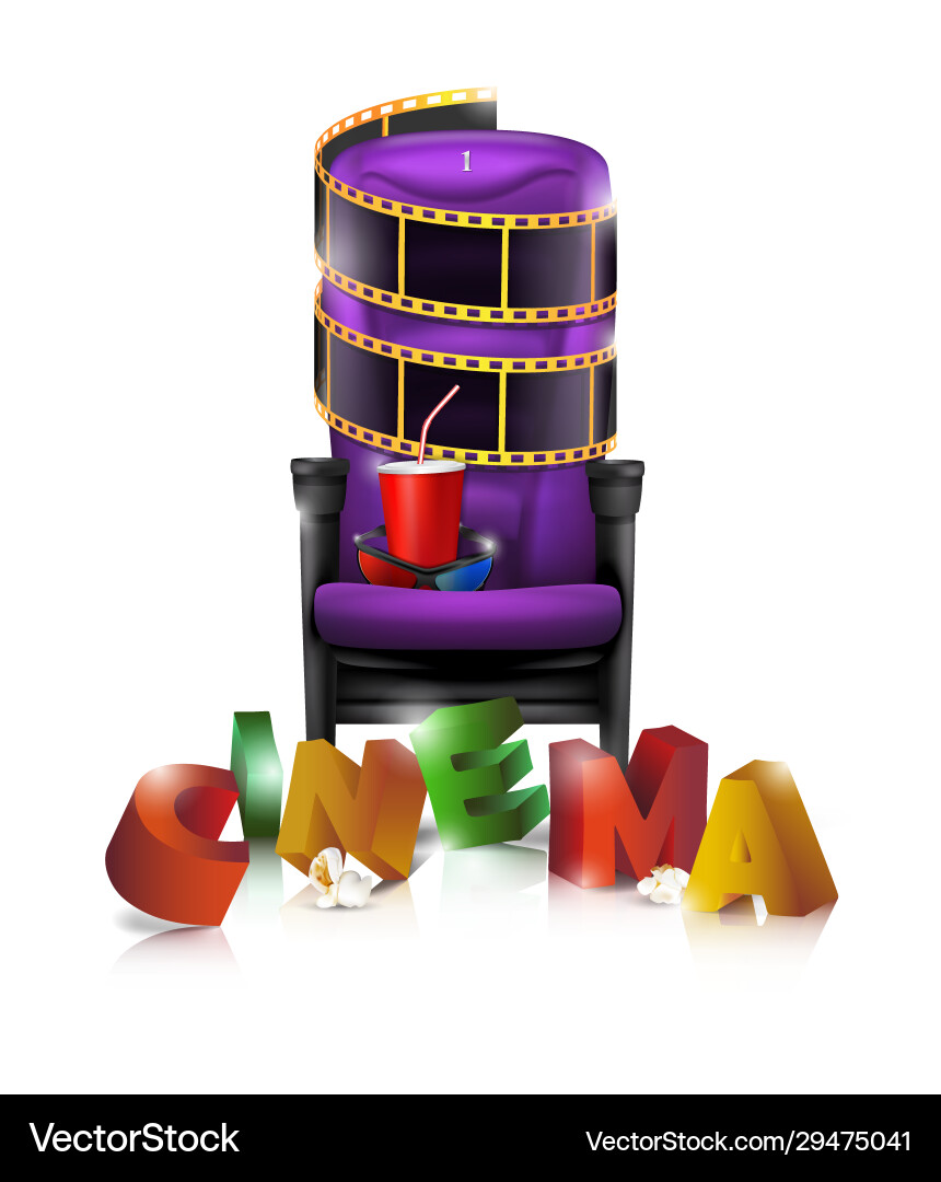 Cinema movie poster template modern pattern Vector Image