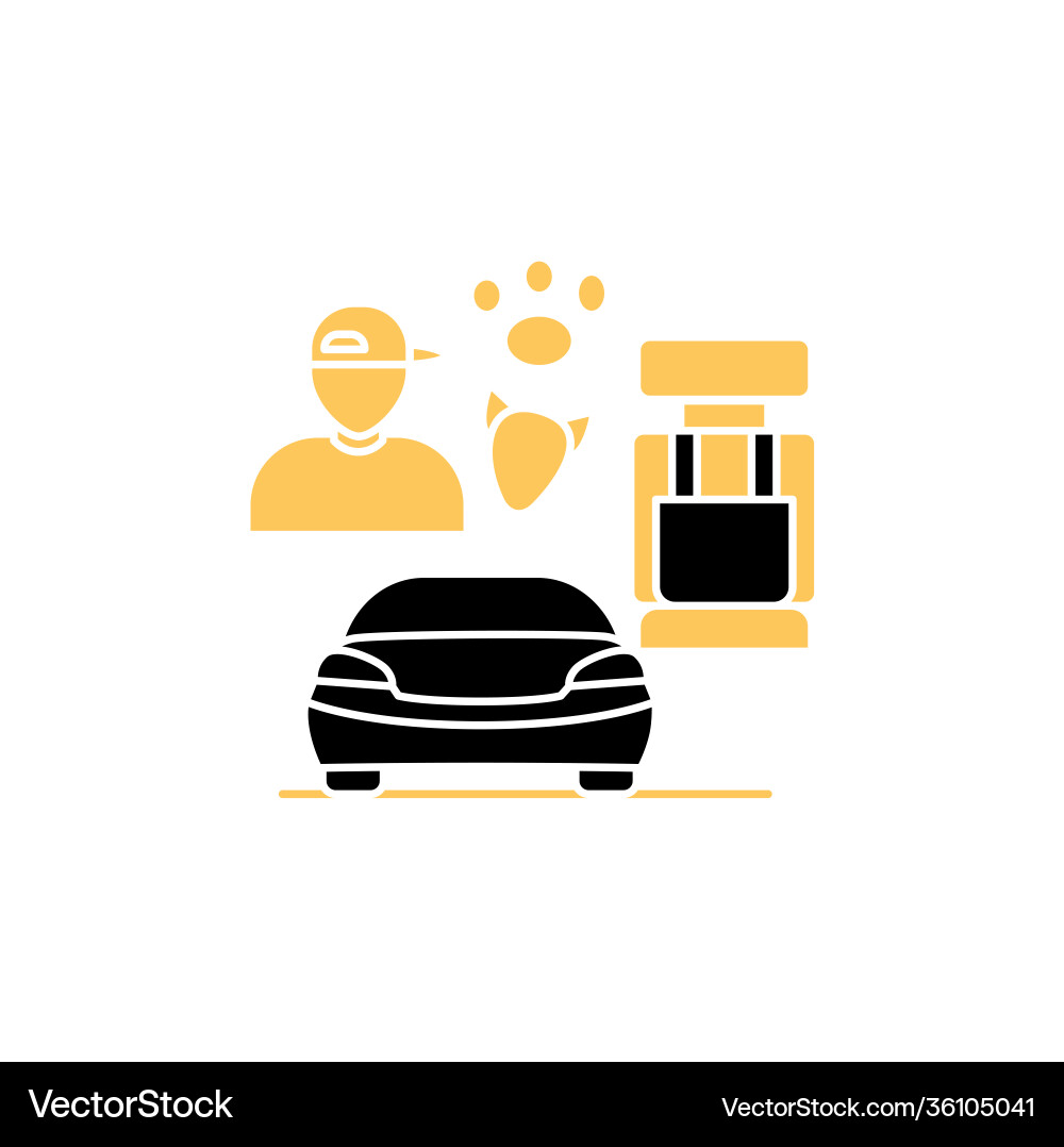 Dog car seat glyph icon Royalty Free Vector Image