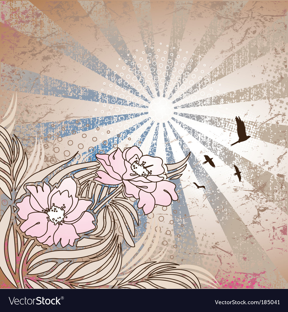 Floral rays Royalty Free Vector Image - VectorStock