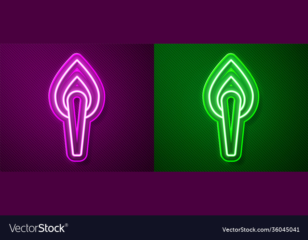 Glowing neon line torch flame icon isolated Vector Image Glowing neon line torch flame icon isolated Vector Image