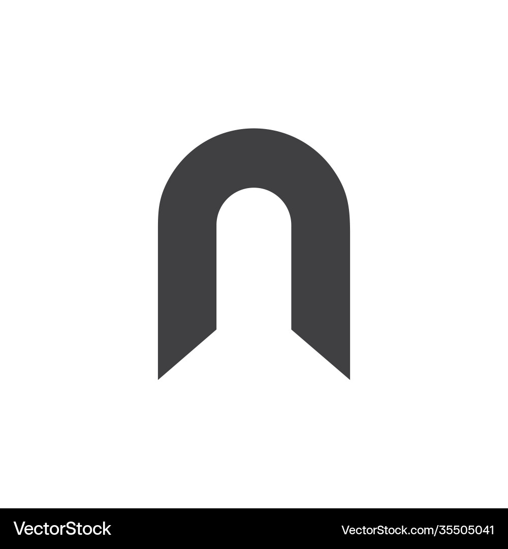 Letter n simple geometric line logo Royalty Free Vector