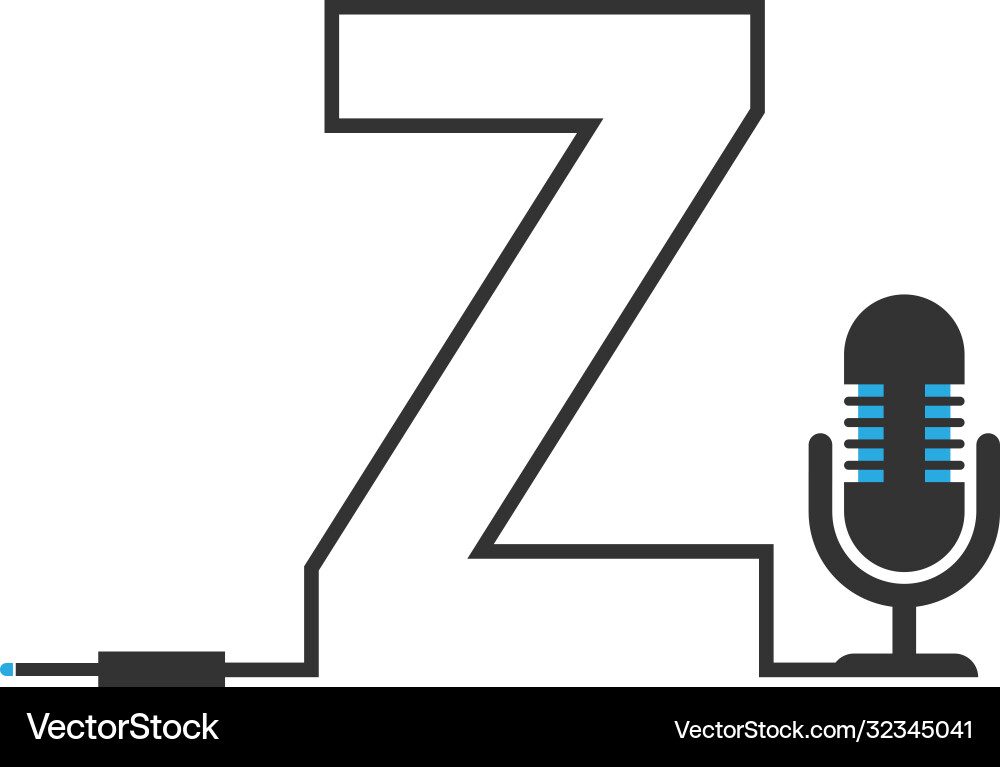 Letter z and podcast logotype Royalty Free Vector Image