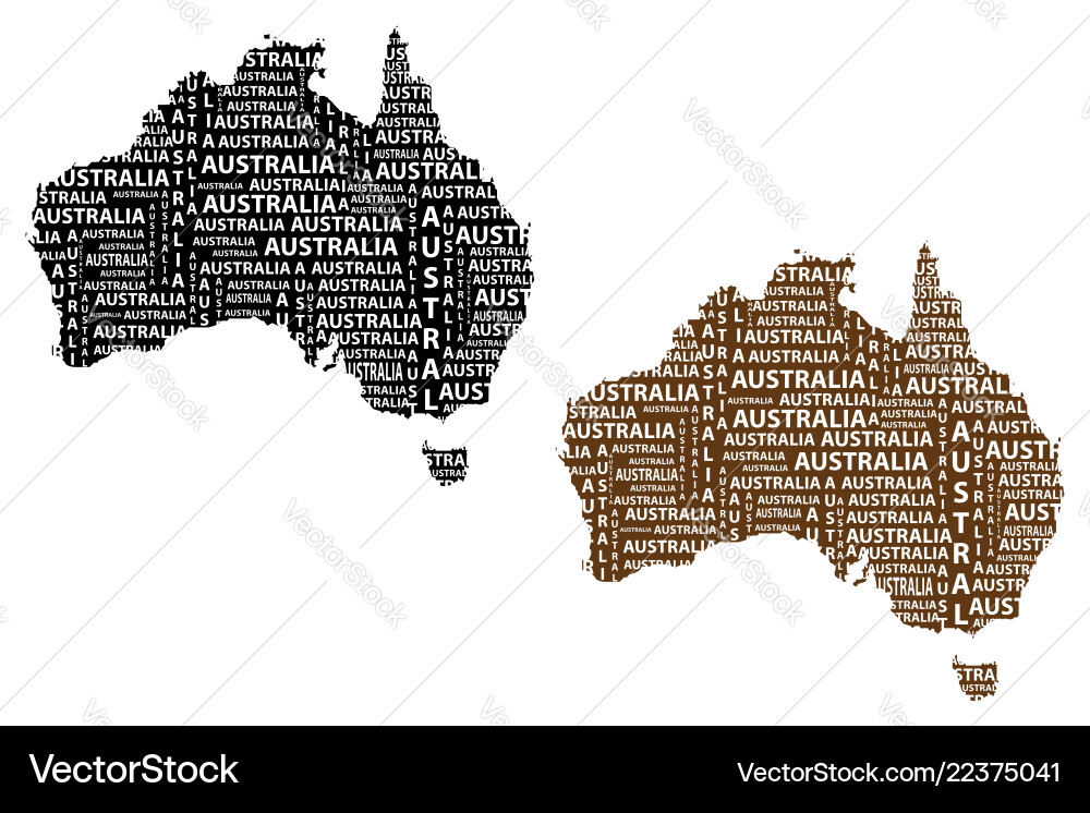 Map of continent australia Royalty Free Vector Image