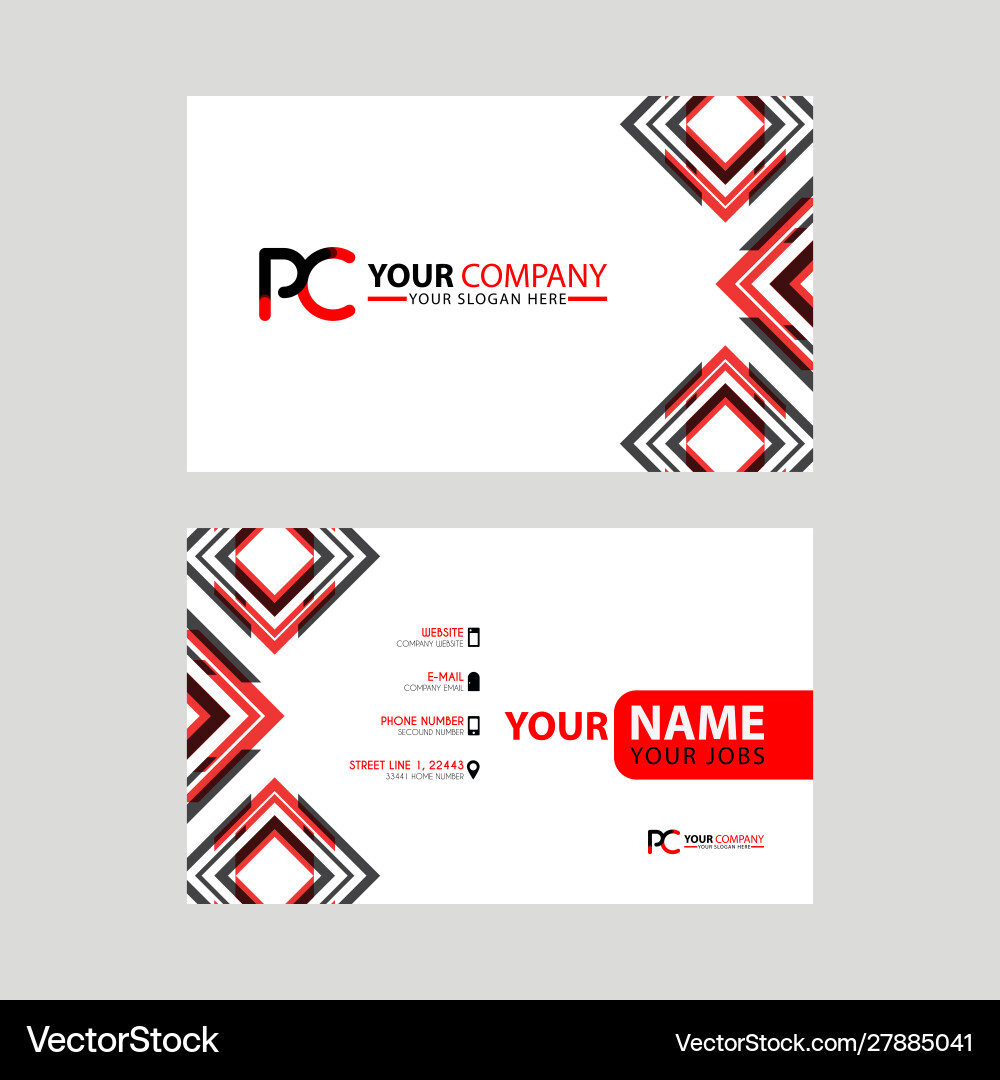 Modern business card templates with pc logo Vector Image