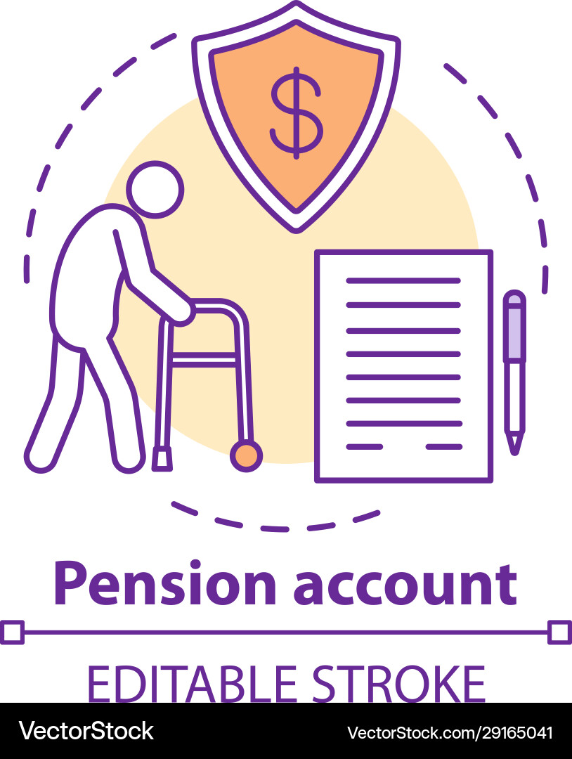Pension account concept icon savings idea thin Vector Image