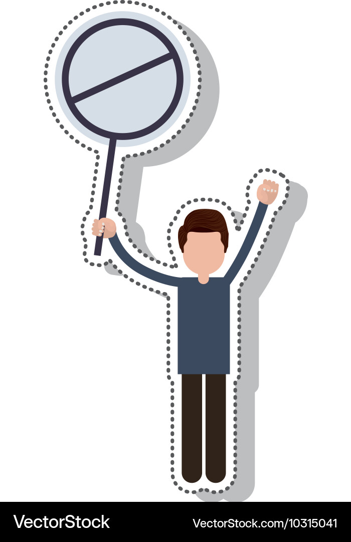 Person avatar protest isolated icon Royalty Free Vector