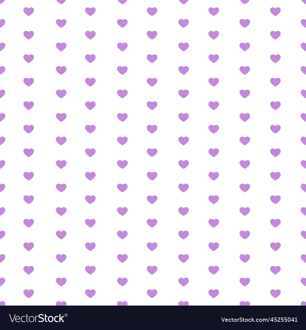 Purple seamless hearts pattern on white background