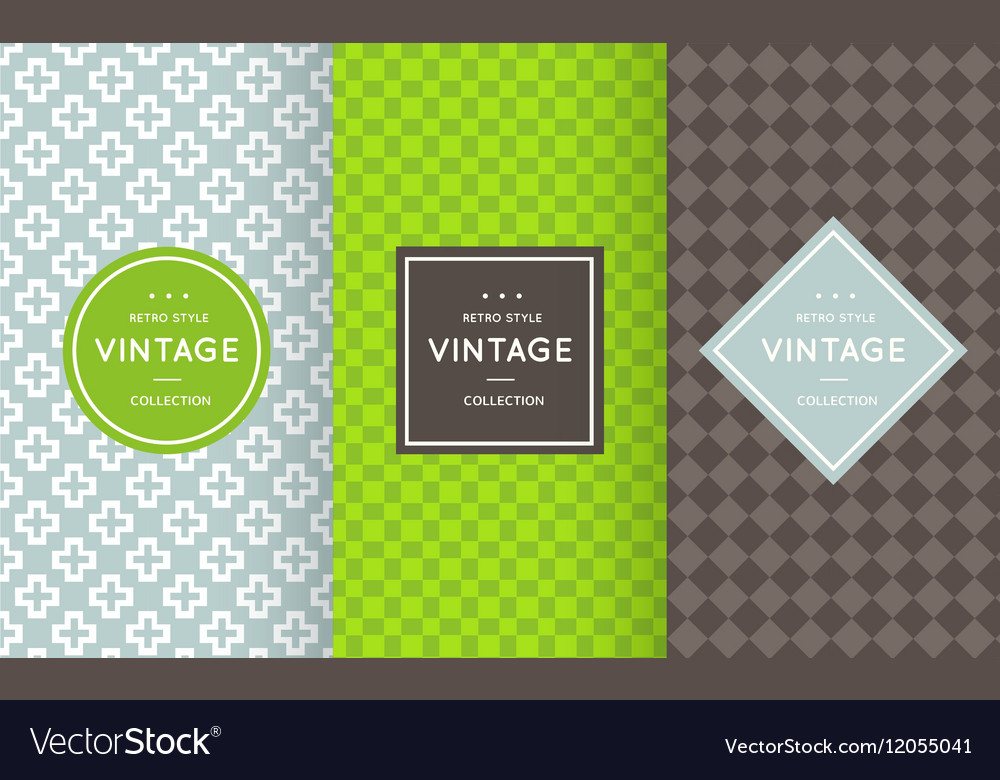 Retro different seamless patterns Royalty Free Vector Image