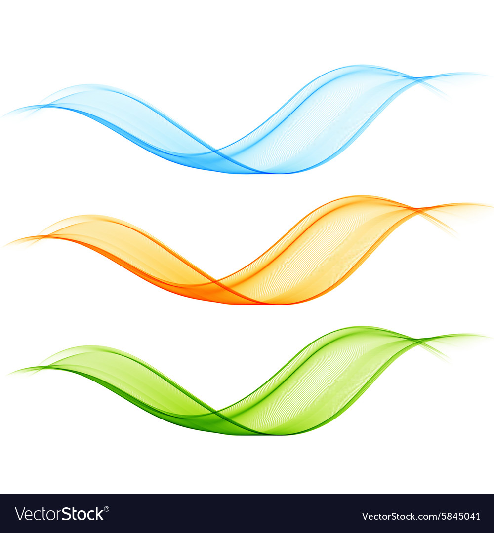 Set color wave Royalty Free Vector Image - VectorStock